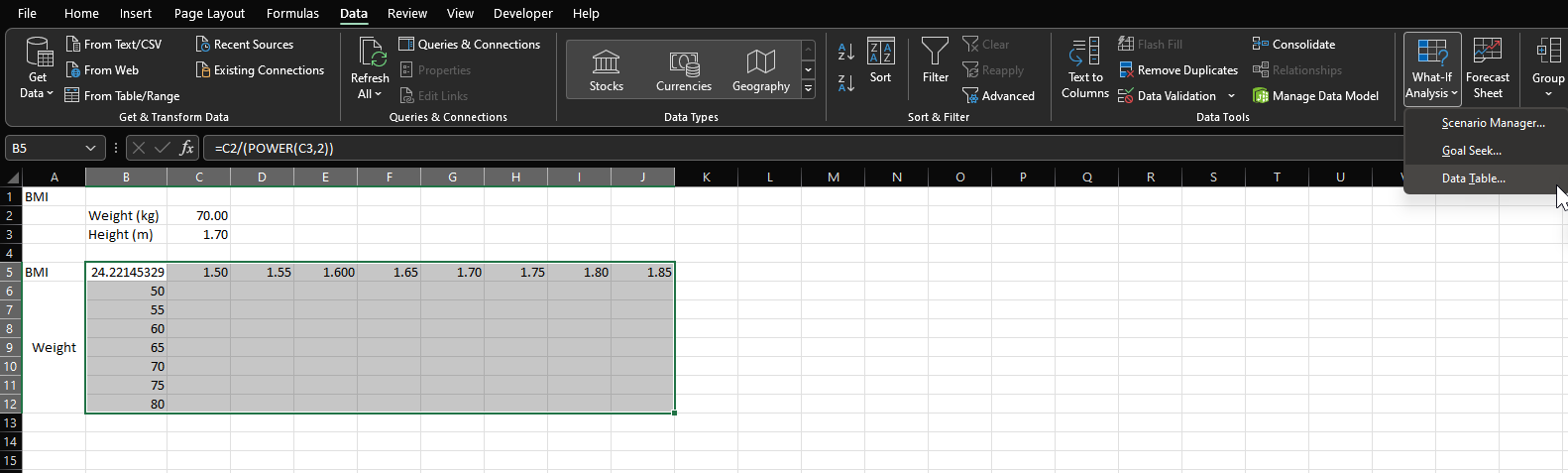 วิธีใช้ What-if analysis ใน excel สร้าง Data Table - YuuPen